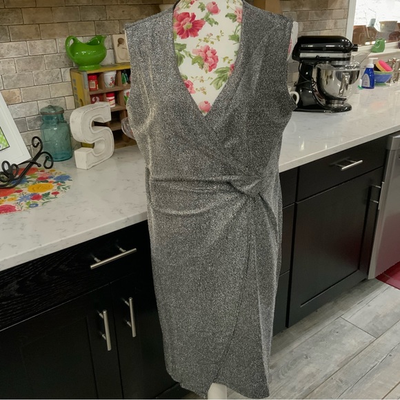 Serra | Dresses | Serra Sleeveless Silver Sparkle Holiday Glittery ...